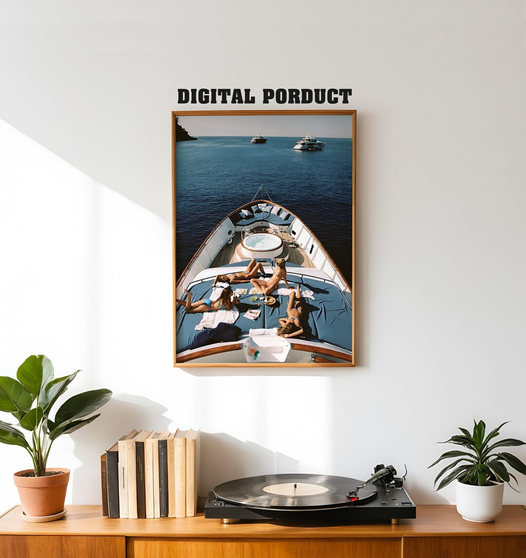 Luxury Yacht Poster, Old Money Aesthetic, Luxurious Boat Print, Sailing ...