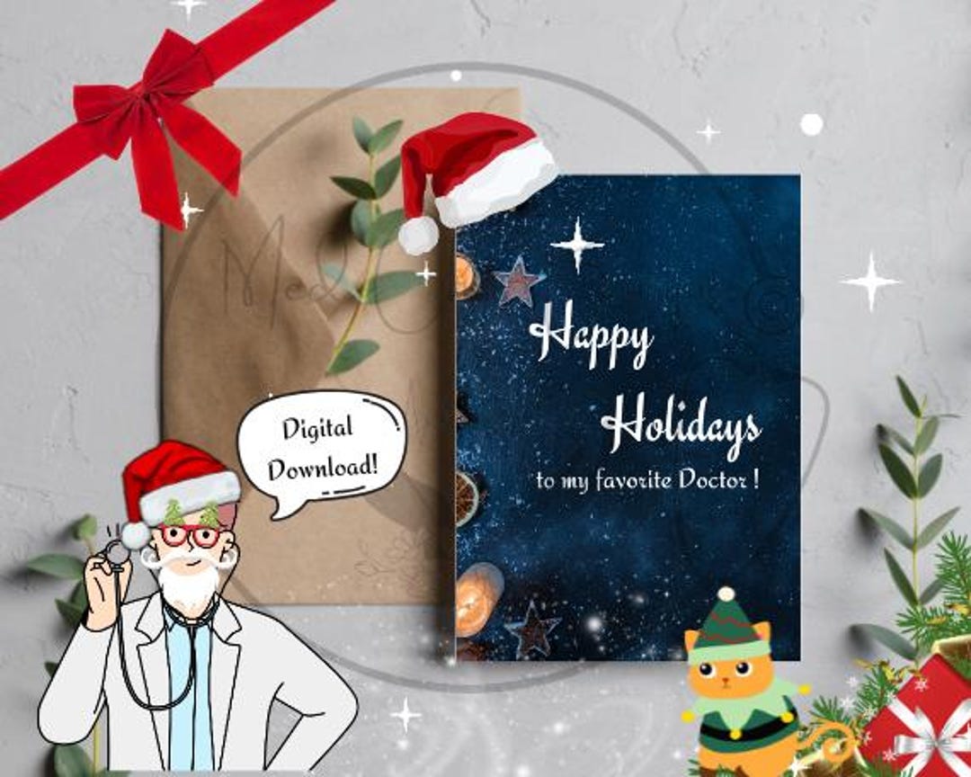 PNG Digital Download Doctor Appreciation Christmas Card Gift for Doctor ...