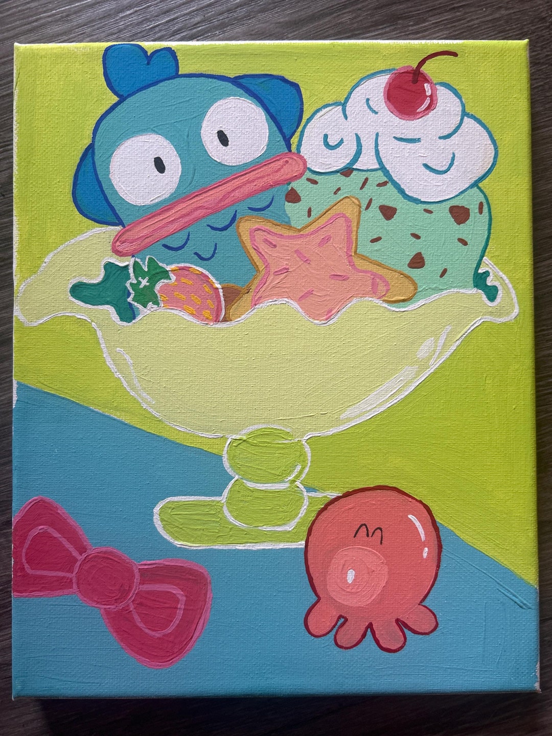 Hangyodon Fish Man Sanrio Ice Cream Painting - Etsy