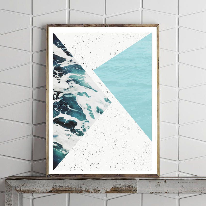 ABSTRACT ocean // Poster 24x36, minimalist art print, geometric print ...