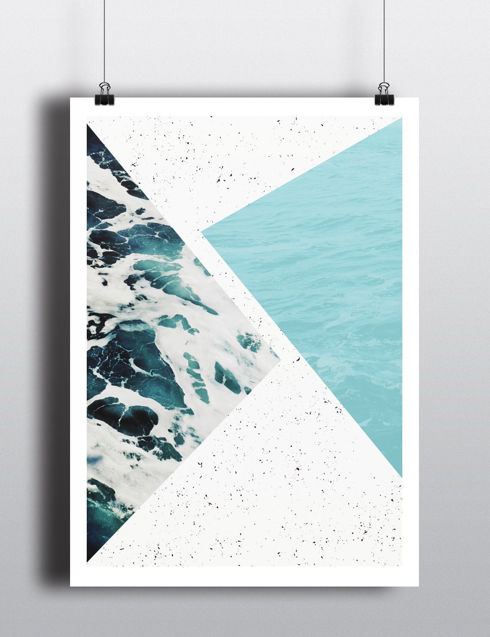 ABSTRACT ocean // Poster 24x36, minimalist art print, geometric print ...