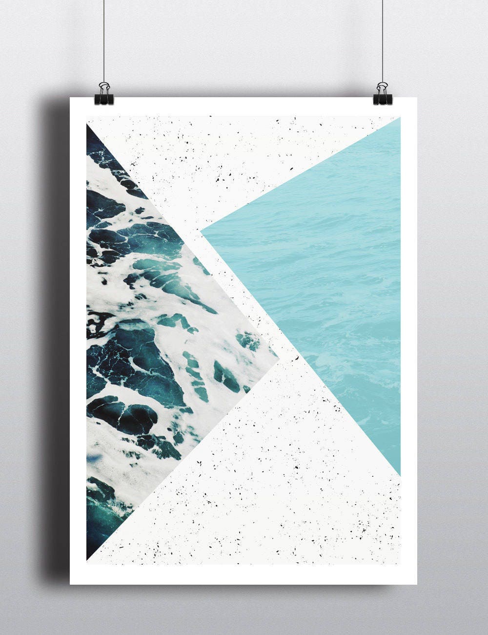 ABSTRACT ocean // Poster 18x24, minimalist art print, geometric print ...
