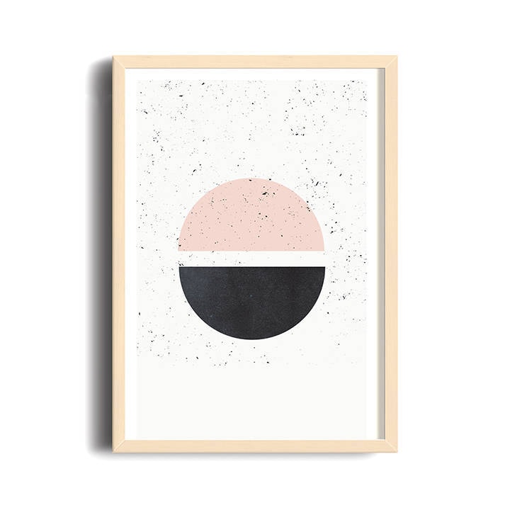 HALF HALF // Mid Century Poster, 24x36, minimalist art print, geometric ...