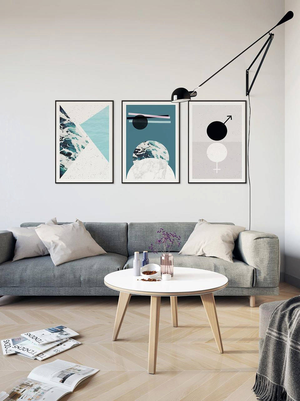 ABSTRACT ocean // Poster 18x24, minimalist art print, geometric print ...