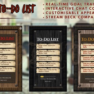 Customisable Medieval Goals Checklist Widget for Twitch Streamers ...
