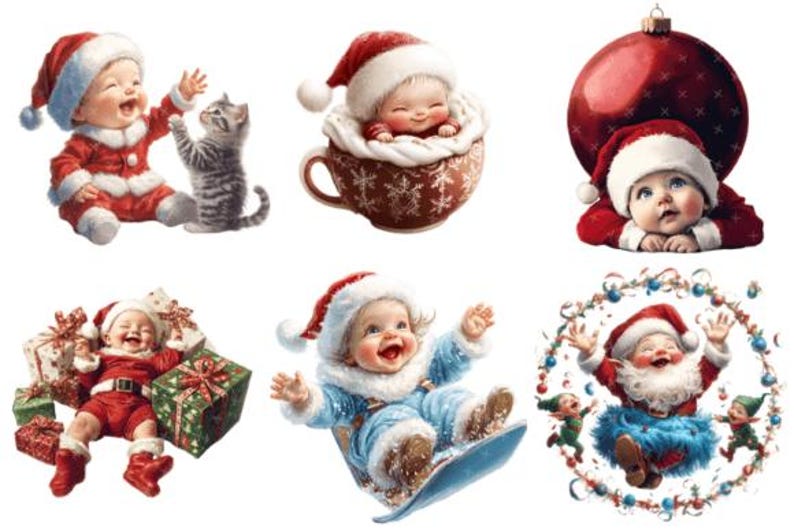 Cute Bundle PNG Baby Watercolor Clipart Bundle Transparent Png Instant ...