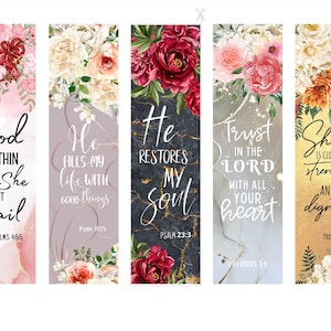 15 Bible Verses Bookmark Designs, Christian Inspirational Bookmarks ...