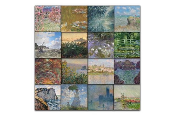 Claude Monet Paintings Digital Paper - Monet Backgrounds - Monet ...