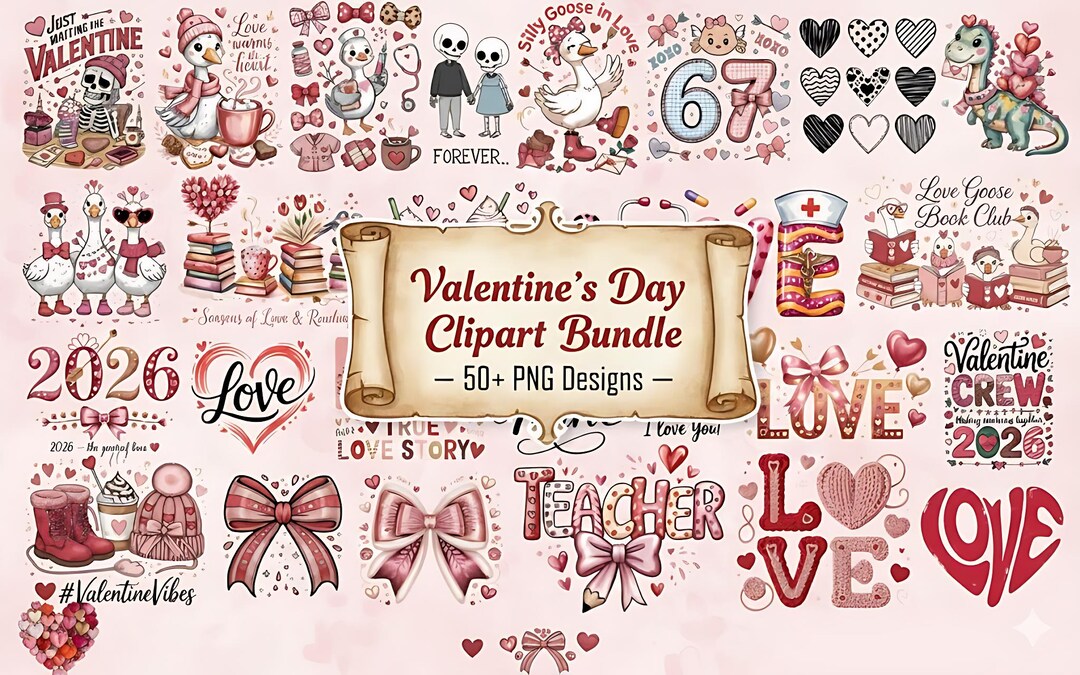 Valentines Day PNG Bundle, Valentine Mega Bundle Png, Valentine Teacher ...