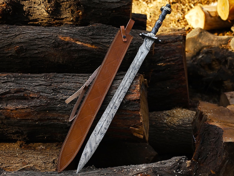 Damascus Sword | Viking Sword | Handmade Medieval Sword | Roman Sword ...