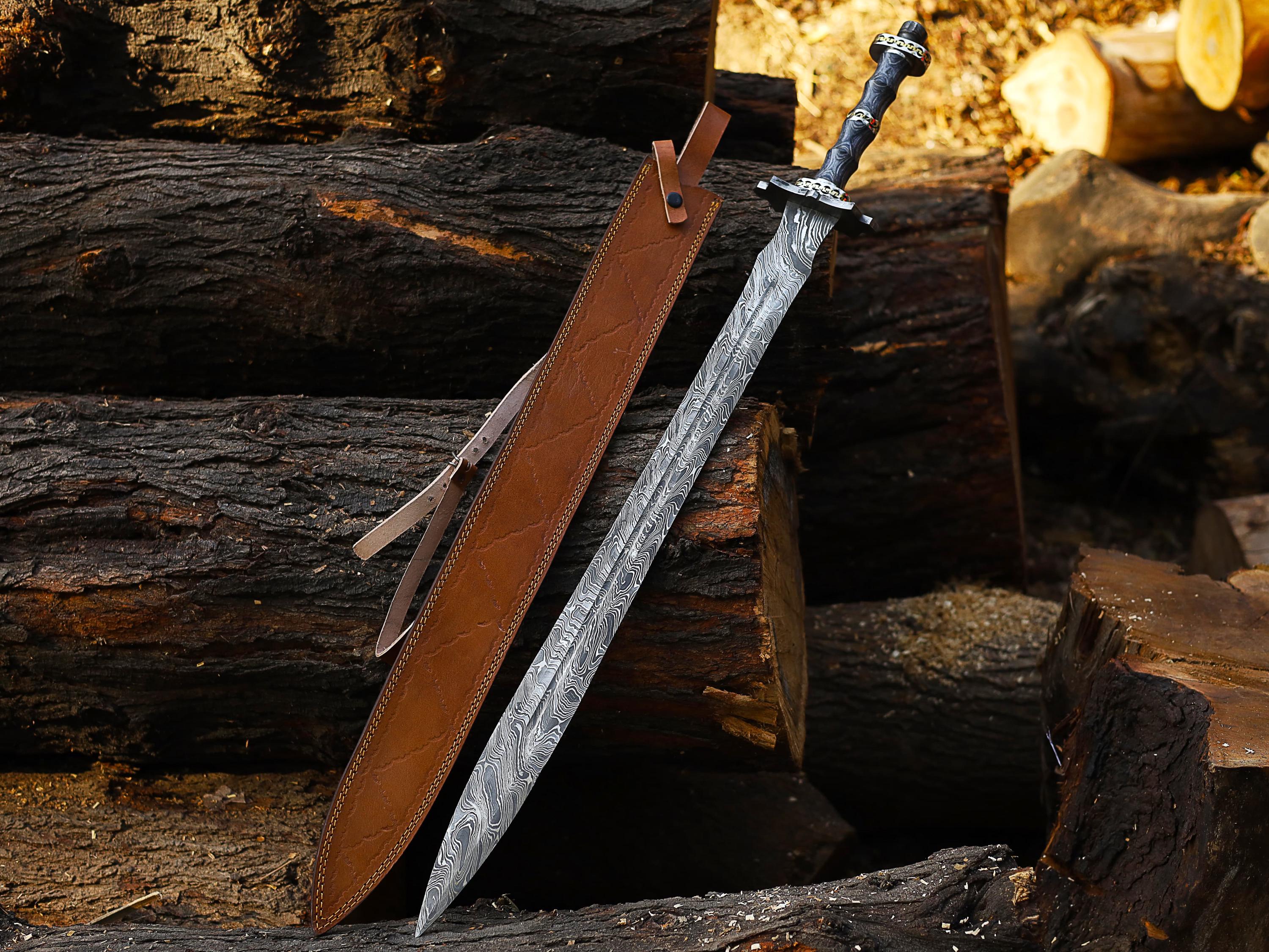 Damascus Sword | Viking Sword | Handmade Medieval Sword | Roman Sword ...
