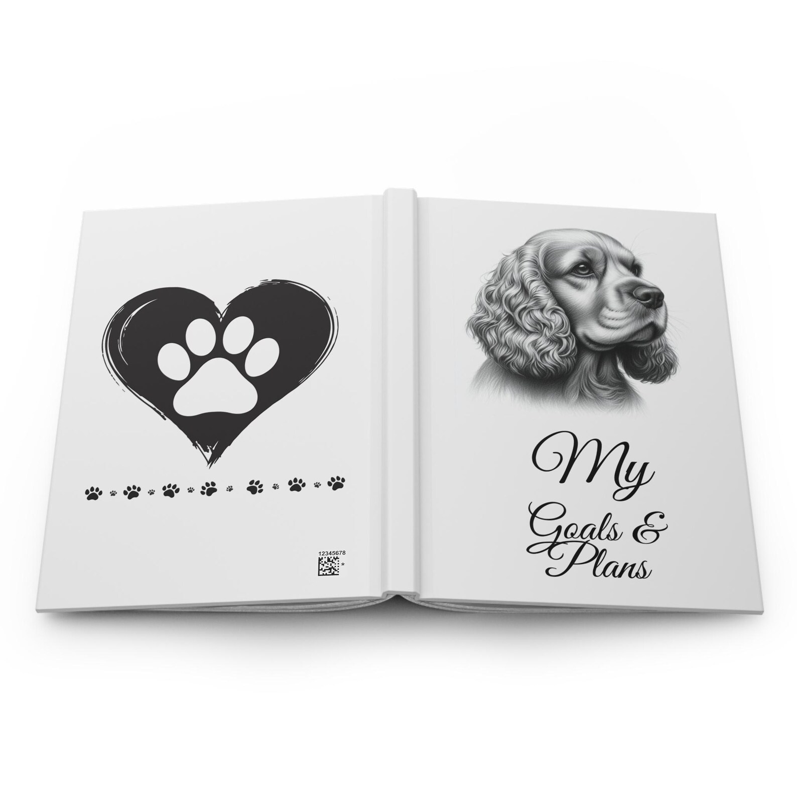 Cocker Spaniel Dog Completely Customizable Hardcover Journal Matte Cute ...