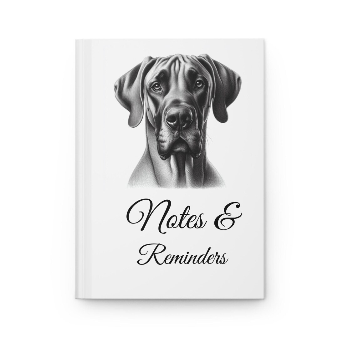 Great Dane Dog Completely Customizable Hardcover Journal Matte Cute ...