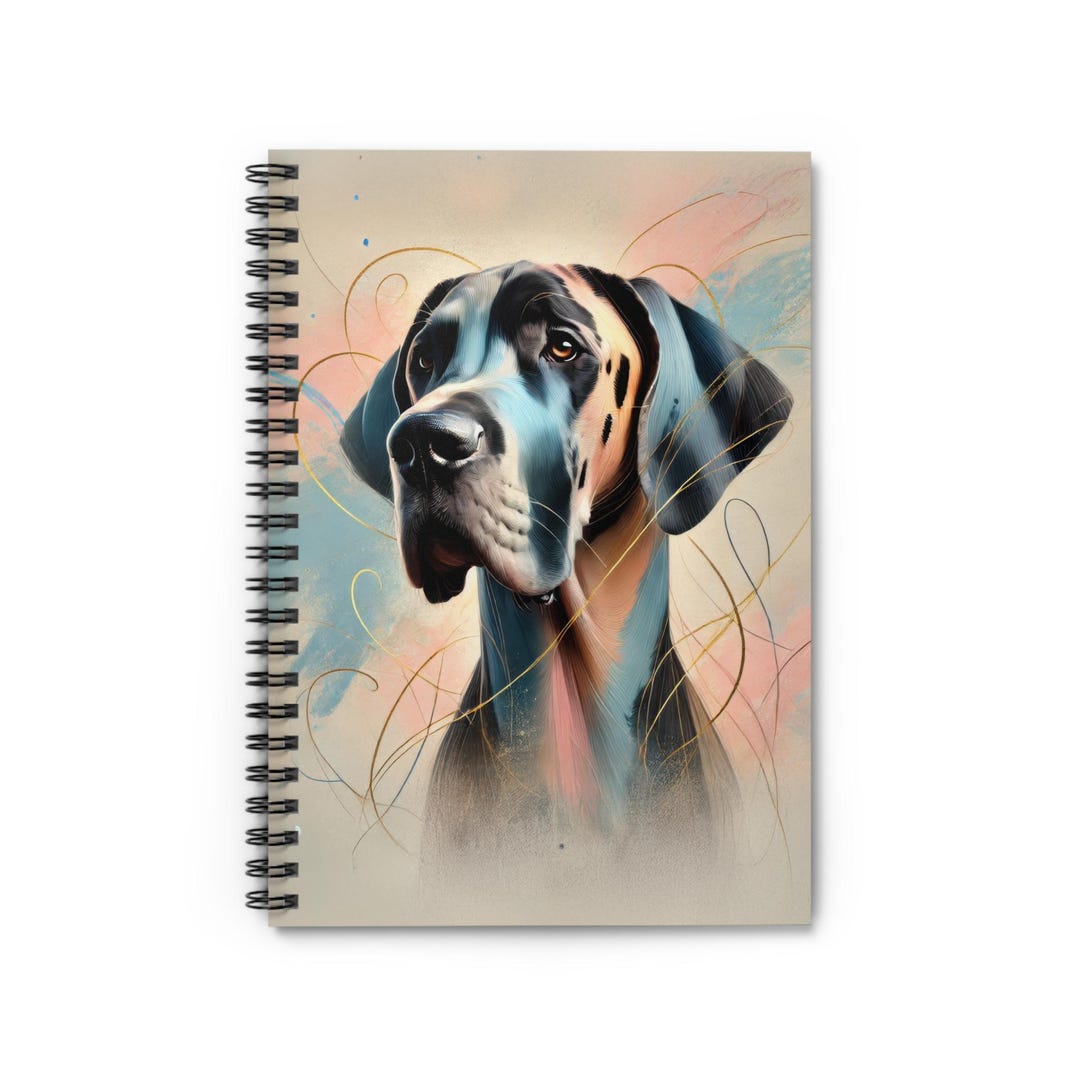 Great Dane Dog Spiral Notebook - Perfect Thoughtful Artistic Dog Lover ...