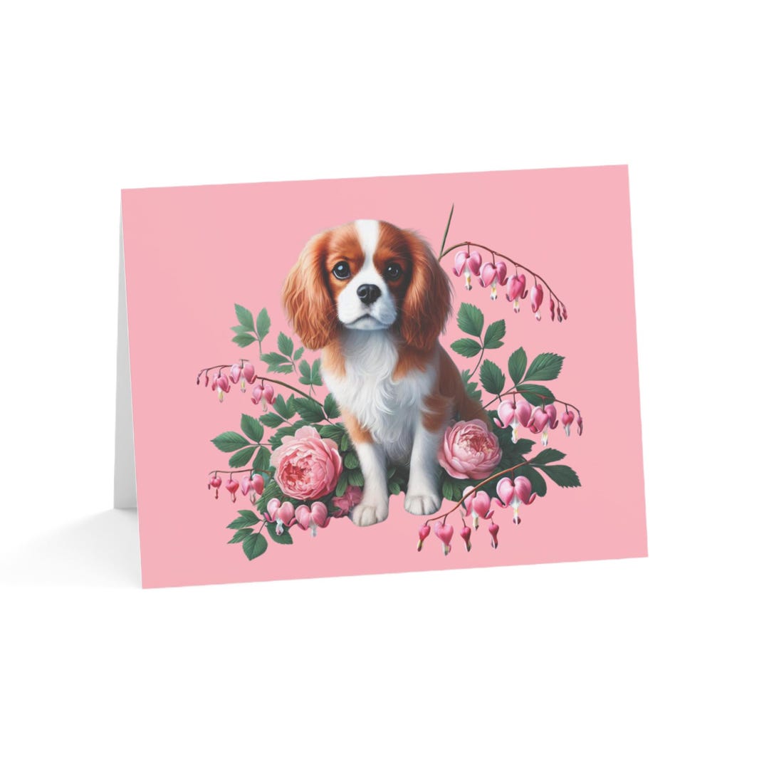 Cavalier King Charles Spaniel Custom Spring Art Dog Design Set of 10 ...
