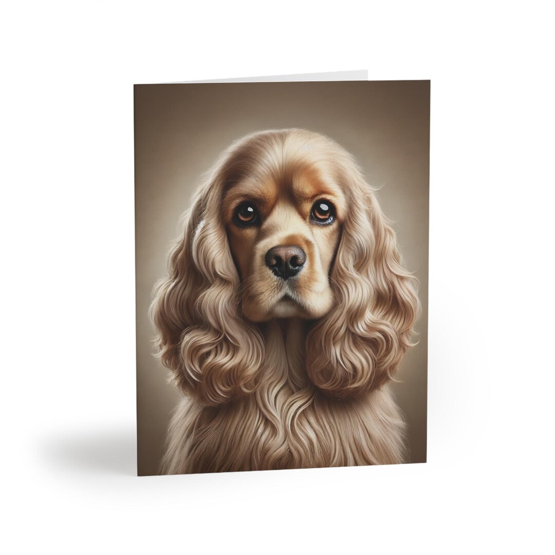 Cocker Spaniel Elegant Unique Dog Portrait Set of 8 Greeting Cards ...