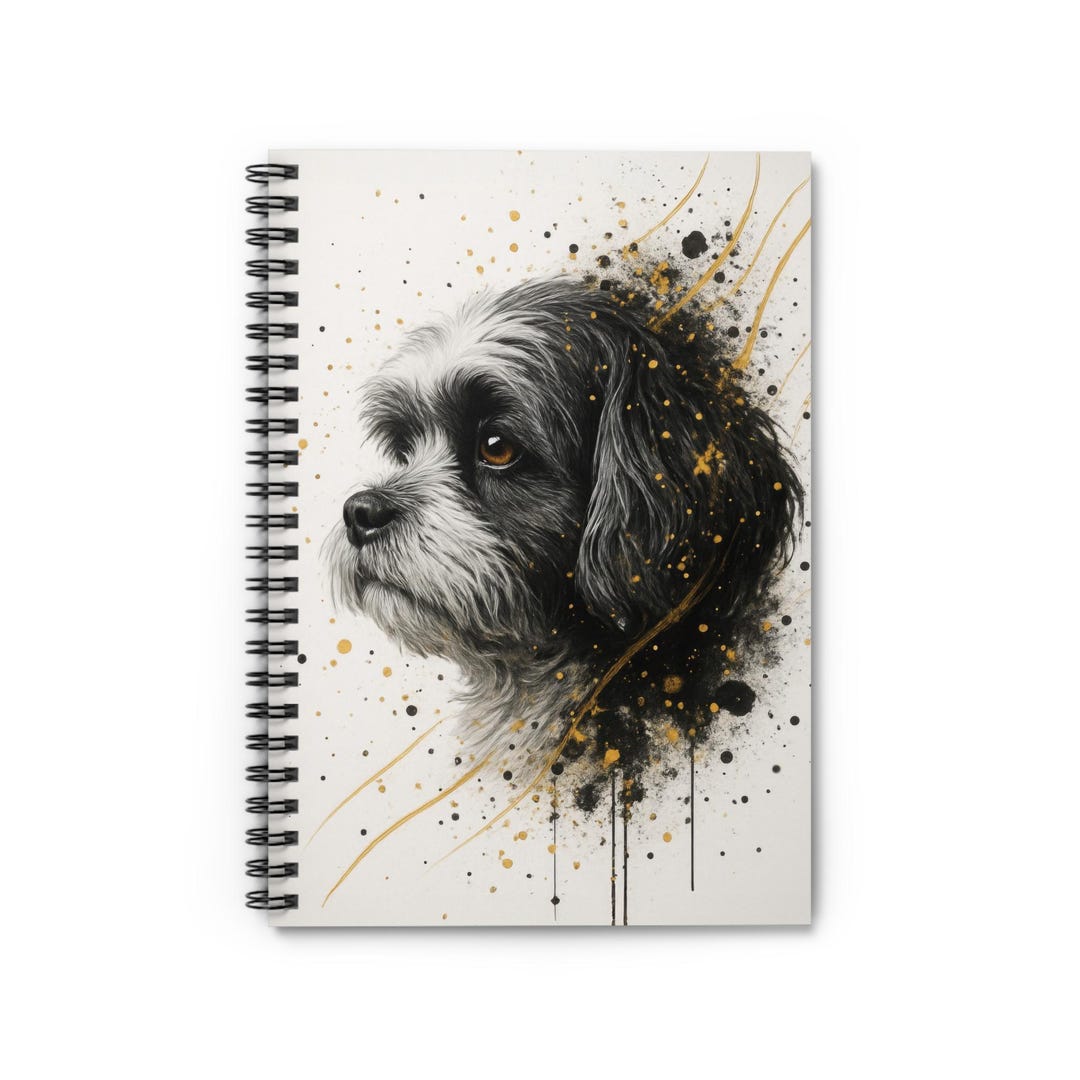 Shih Tzu Dog Portrait Spiral Notebook - Perfect Gift for Pet Lovers ...