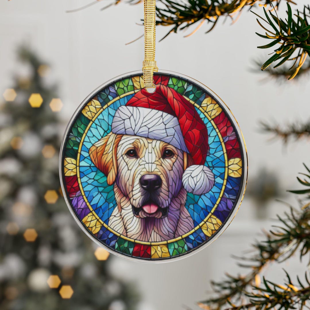 Labrador Retriever Stained Glass Dog Portrait Acrylic Christmas ...