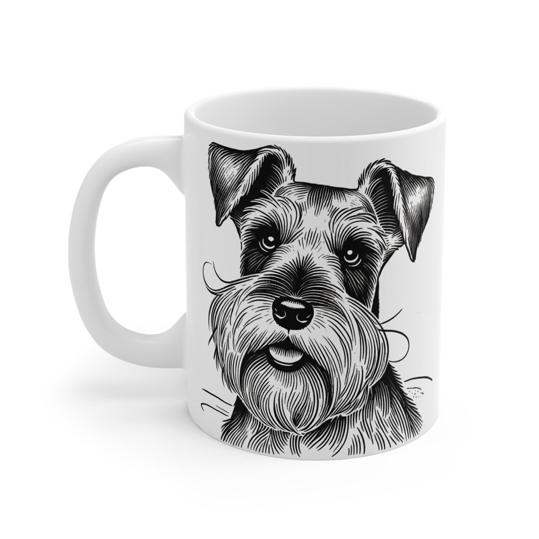 Schnauzer Dog Ceramic Coffee or Tea Mug 11oz Cup-exquisite Art Portrait ...