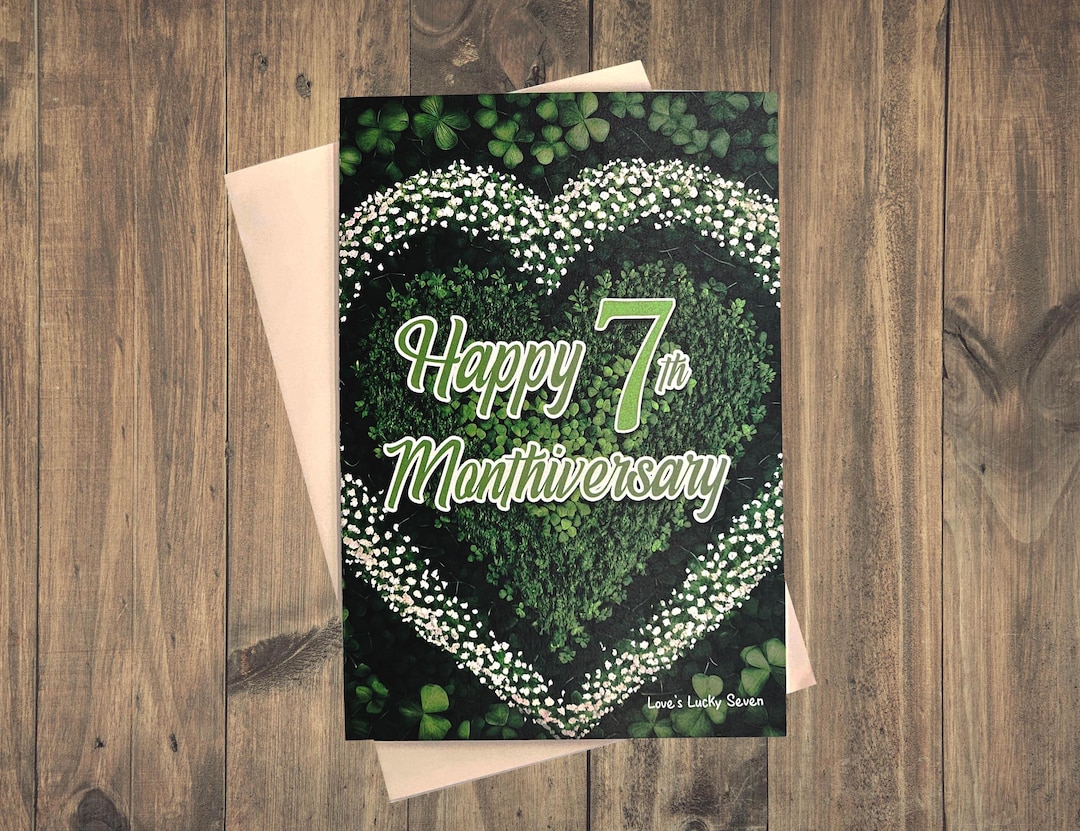 7th Month Anniversary Card, Happy 7th Monthiversary, Monthly ...