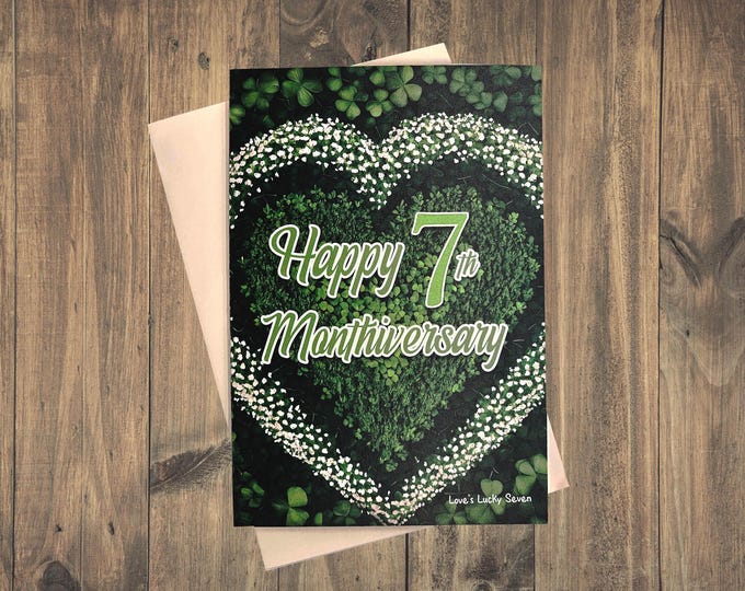 7th Month Anniversary Card, Happy 7th Monthiversary, Monthly ...
