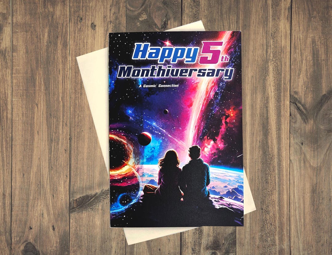 5th Month Anniversary Card, Happy 4th Monthiversary, Monthly ...