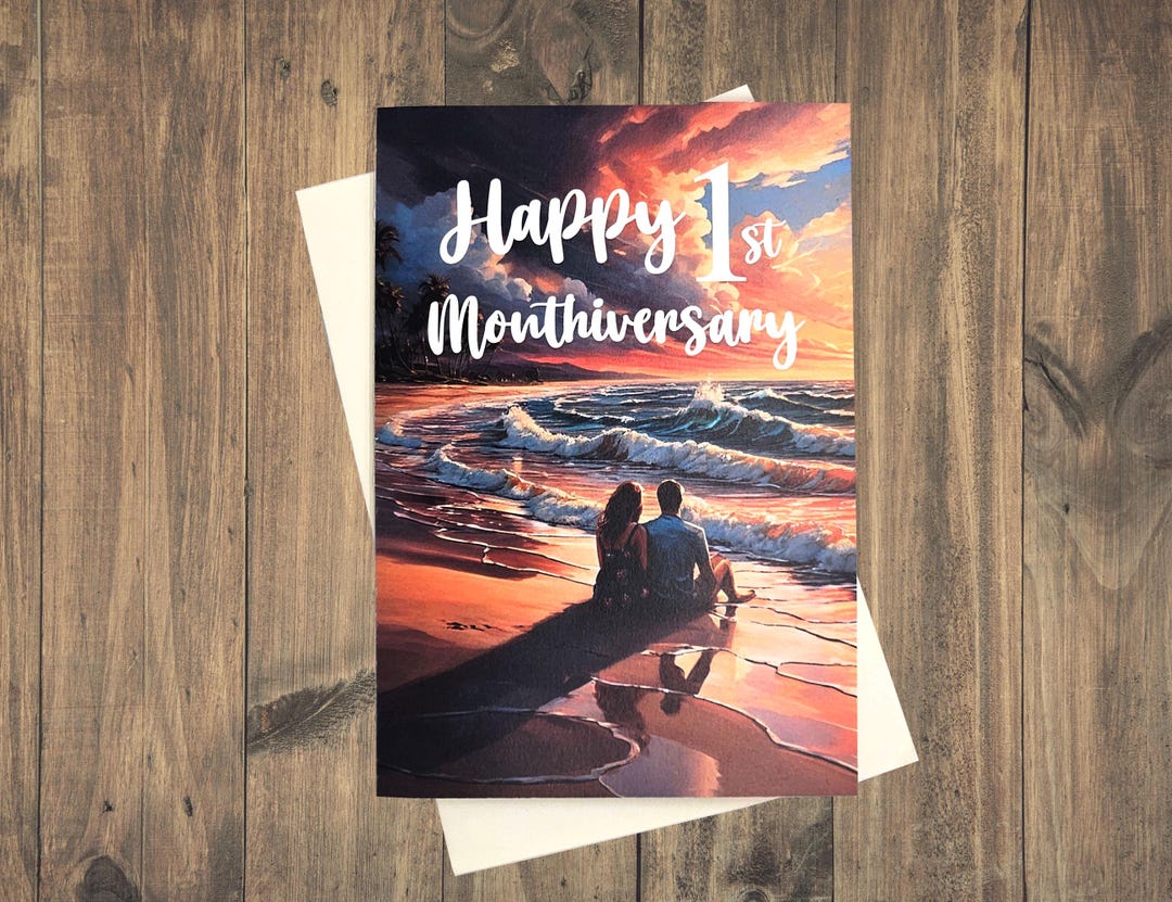 1st Month Anniversary Card, Happy 1st Monthiversary, Monthly ...