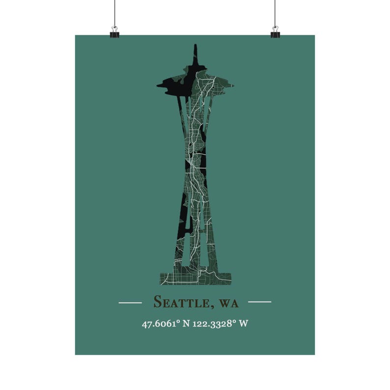 Seattle Street Map Inside the Space Needle - Etsy