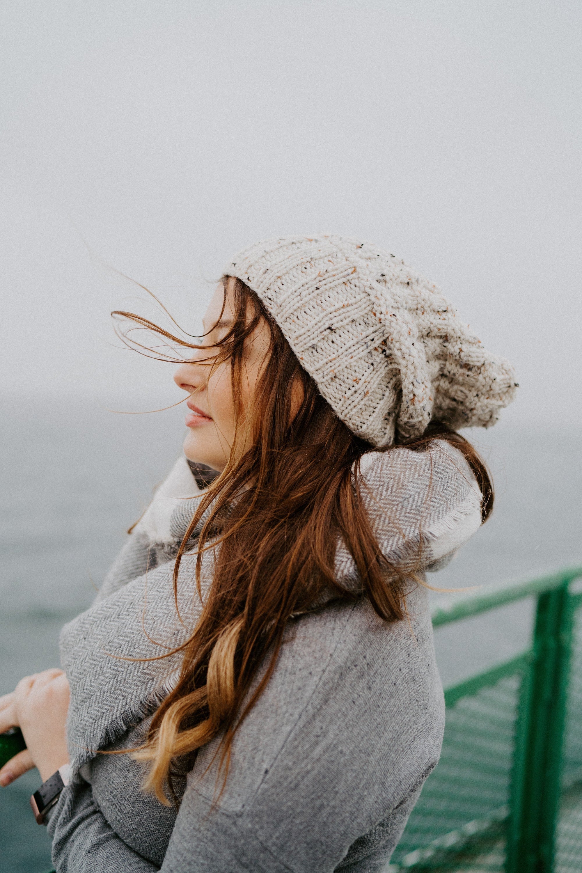 Slouchy Knit Beanie. Heathered Textured Off White Beanie. | Etsy