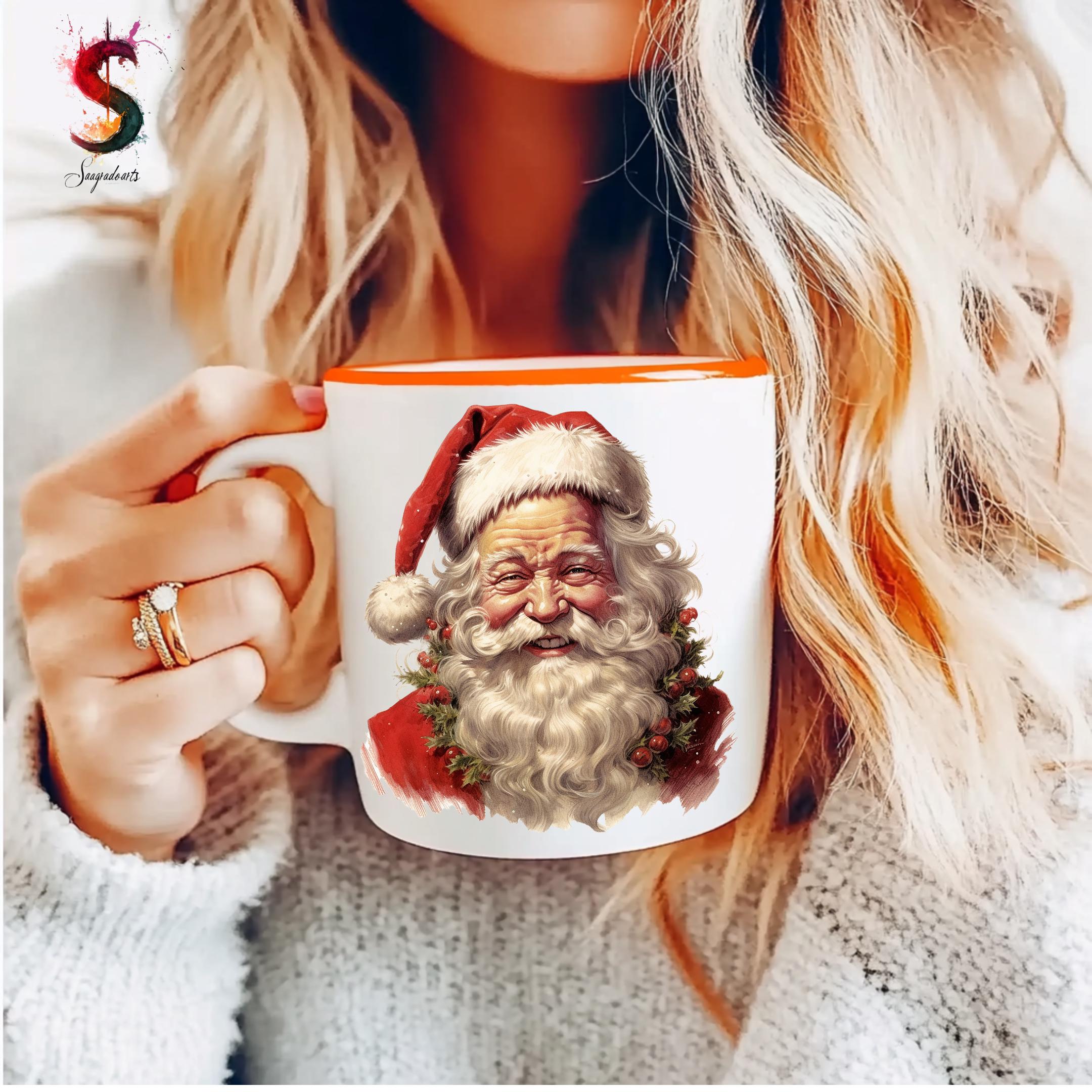 Vintage 1950s Santa Claus PNG Clipart Retro Christmas Santa, Red Hat ...