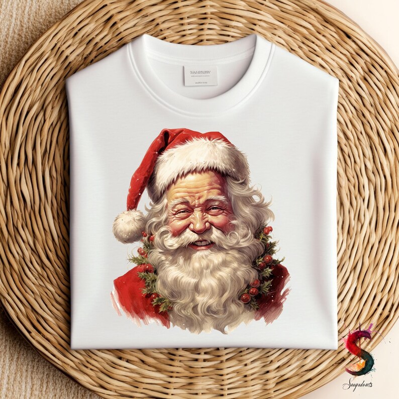 Vintage 1950s Santa Claus PNG Clipart Retro Christmas Santa, Red Hat ...