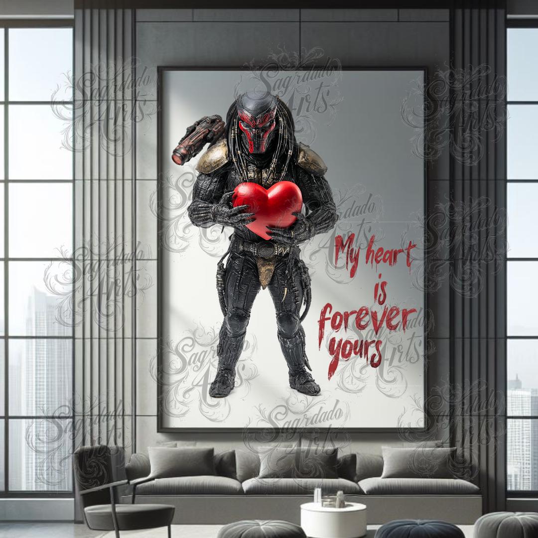 Predator Valentine's Day PNG, Sci-fi Heart Digital Art (digital ...