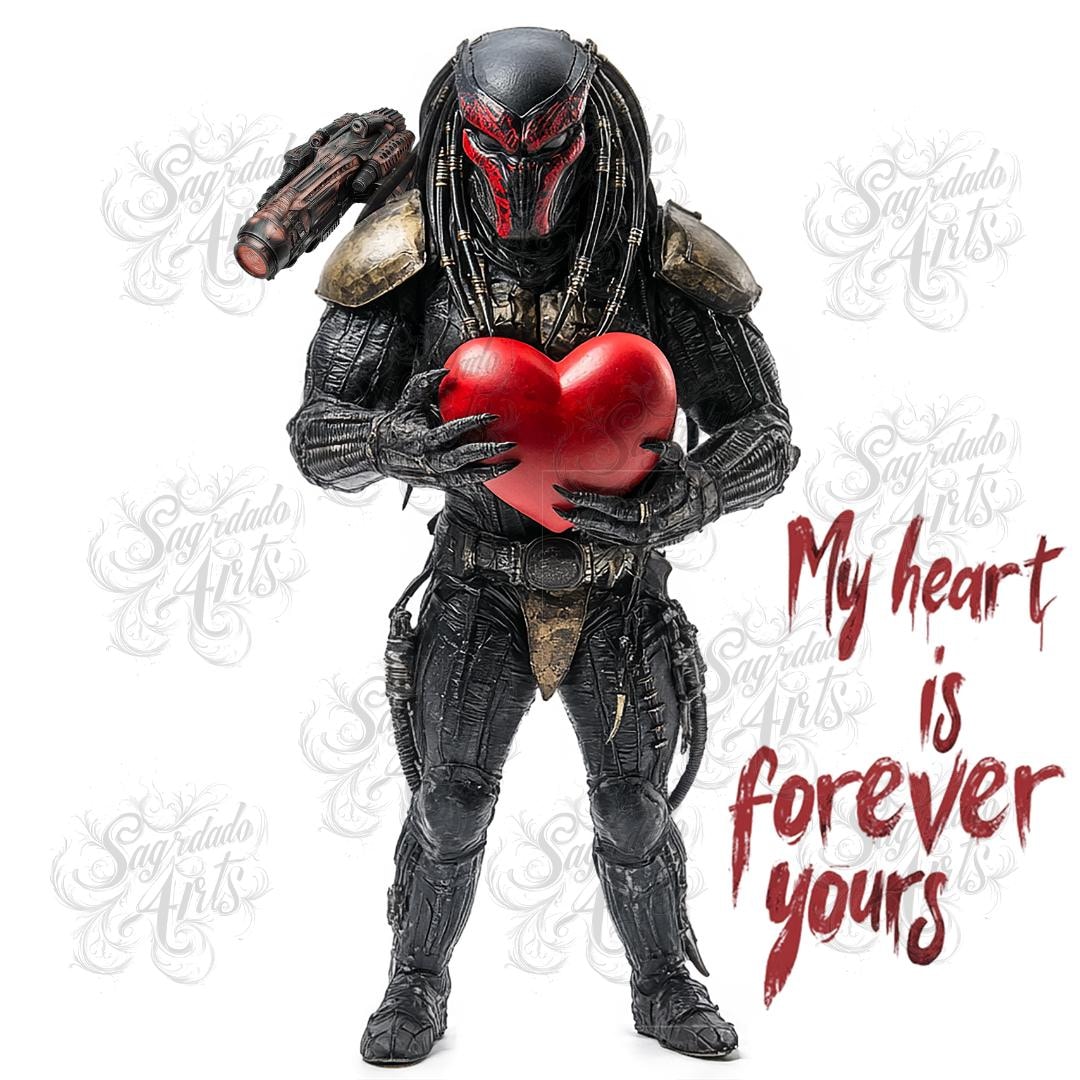 Predator Valentine's Day PNG, Sci-fi Heart Digital Art (digital ...