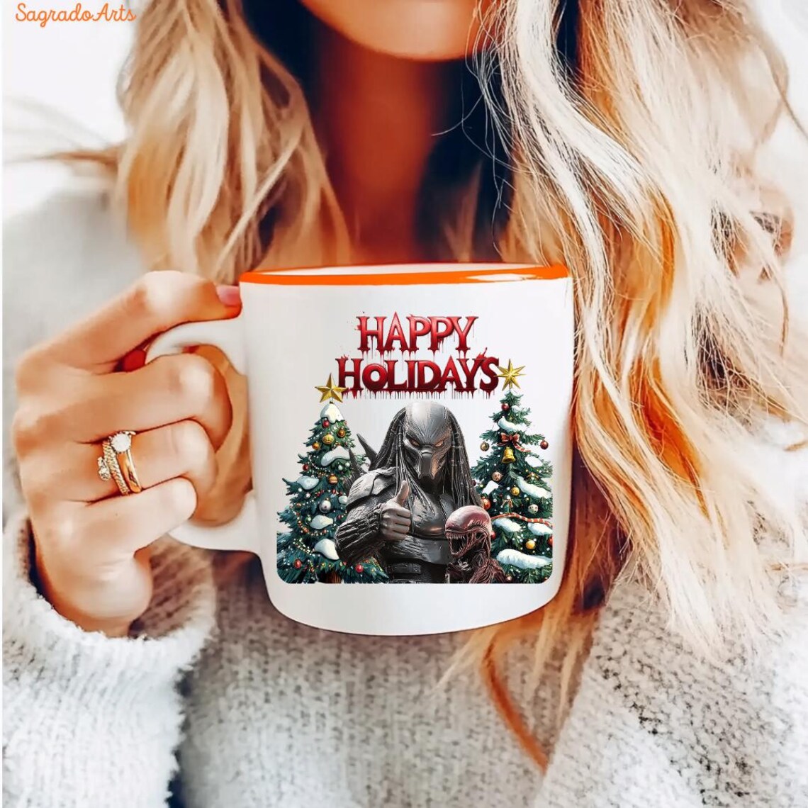 Alien Vs Predator Christmas, Happy Holidays PNG - Etsy