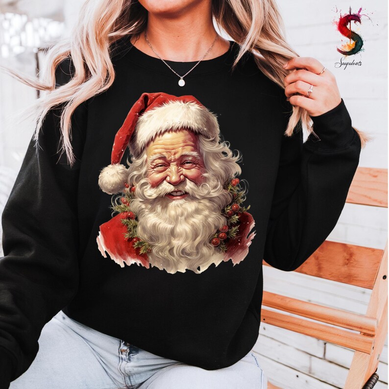 Vintage 1950s Santa Claus PNG Clipart Retro Christmas Santa, Red Hat ...