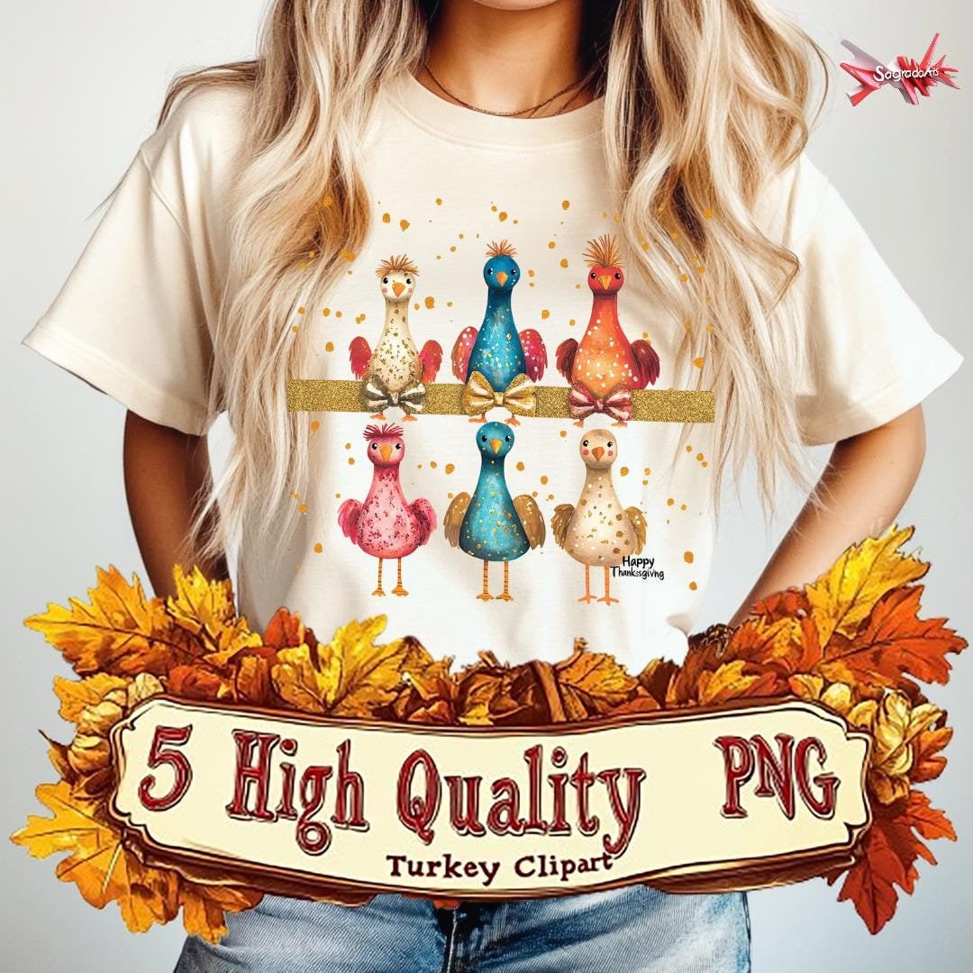 Watercolor Turkey Clipart, Thanksgiving PNG, Commercial Use (digital ...