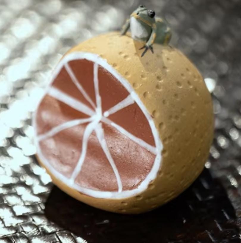 Handmade Purple Clay Spitting Frog Tea Pet - Etsy