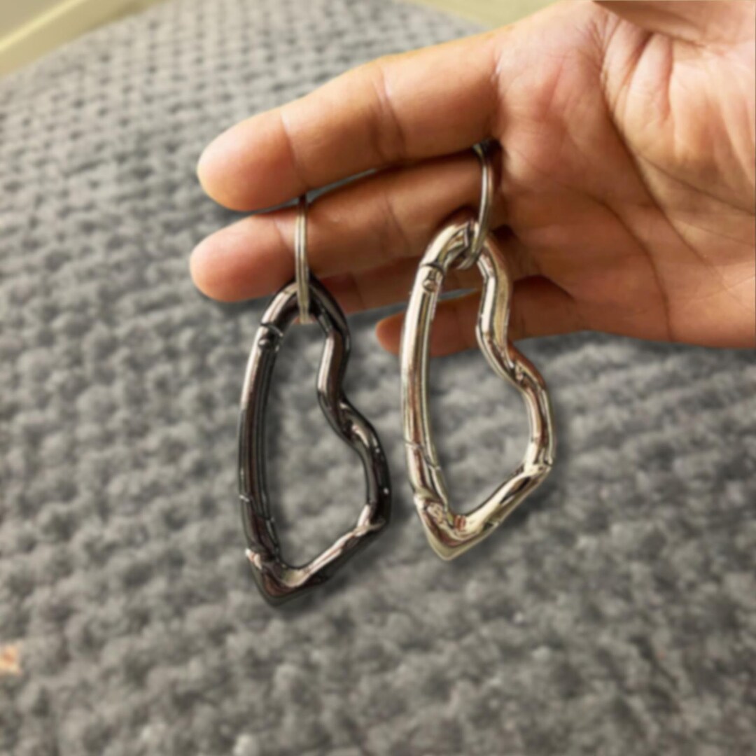 Cyberpunk Silver Carabiner Keychain Y2K Grunge Punk Jewelry Minimalist ...