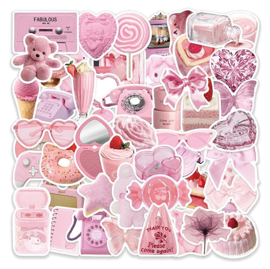Pink Assorted Aesthetic Stickers | Vinyl Sticker Pack | Lifestyle - Etsy