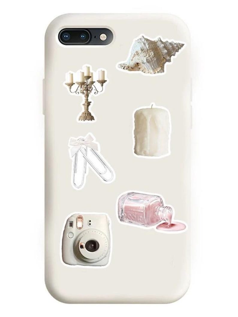 White and Brown Assorted Aesthetic Stickers | Vinyl Sticker Pack ...