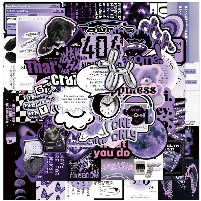 Purple Aesthetic Stickers - Etsy