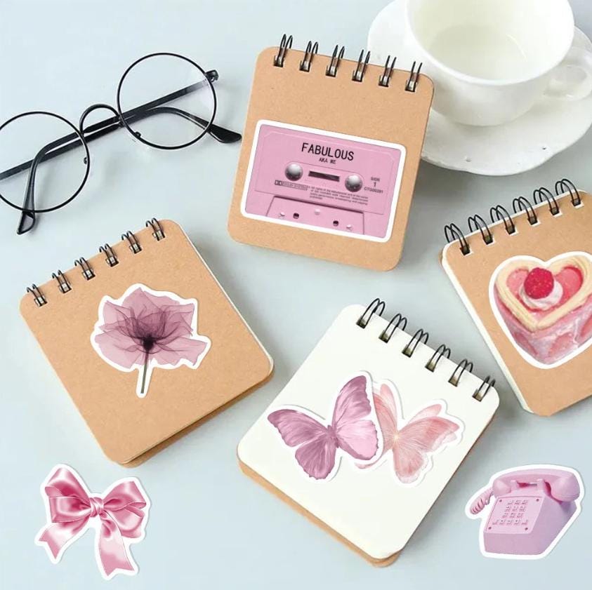 Pink Assorted Aesthetic Stickers | Vinyl Sticker Pack | Lifestyle - Etsy