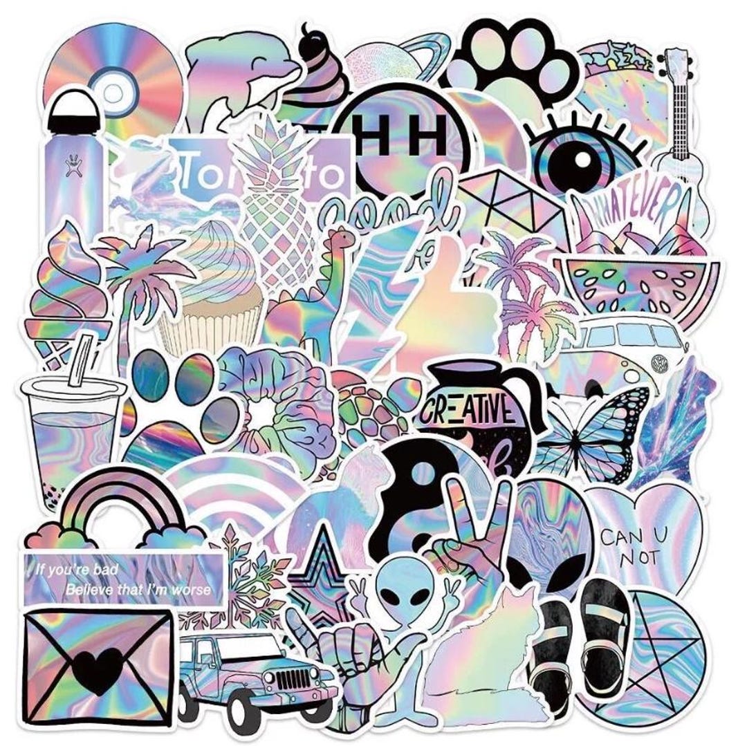 Holographic Assorted | Vinyl Stickers Pack | Holo Sticker - Etsy