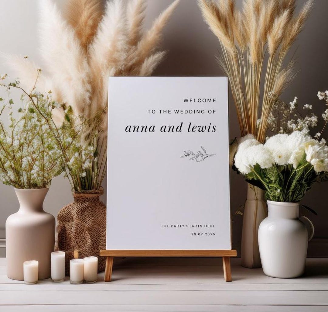 Wedding Welcome Board Template | Digital Download | Customisable Canva ...