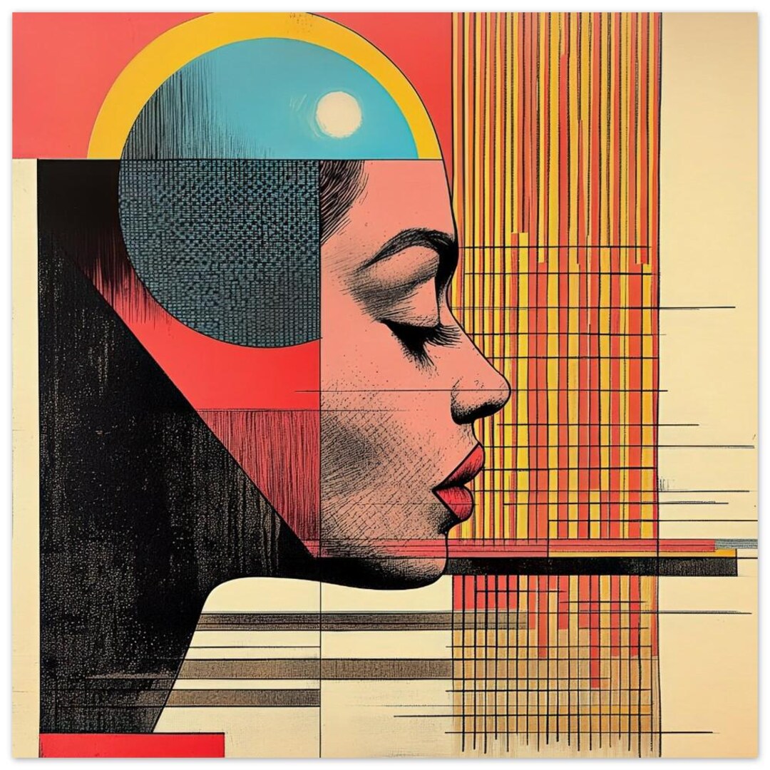 Abstract Geometric Portrait Wall Art Print - Etsy