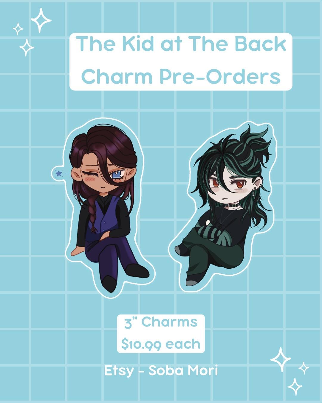 PRE-ORDER - the Kid at the Back (tkatb): Sol & Crowe Charms - Etsy