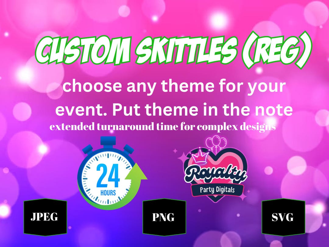 Custom Skittles Wrapper: Personalized Party Favors, 24hr (digital ...