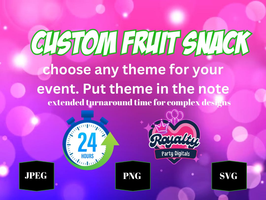 Custom Fruit Snack Wrapper Label: Personalized Birthday Party Favors ...