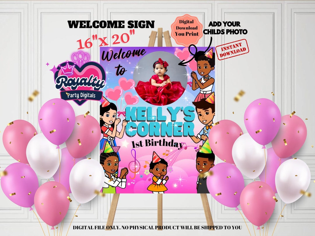Gracies Corner Welcome Sign, Digital Welcome Sign, Girl Birthday ...