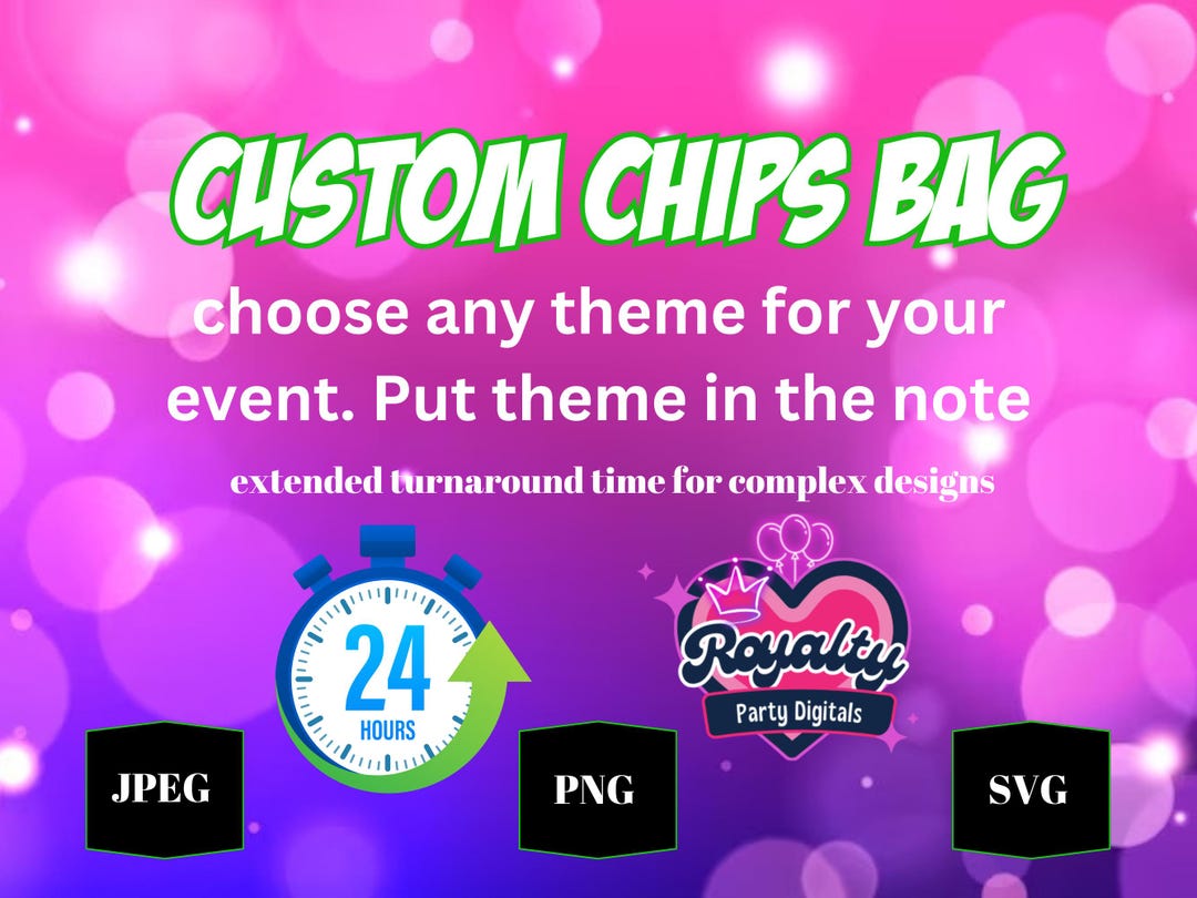 Custom Birthday Chip Bag Template: Editable Party Favor, 24hr (digital ...